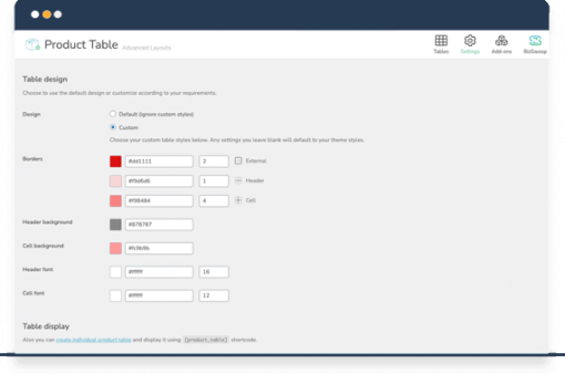 Product Tables for WooCommerce - BizSwoop